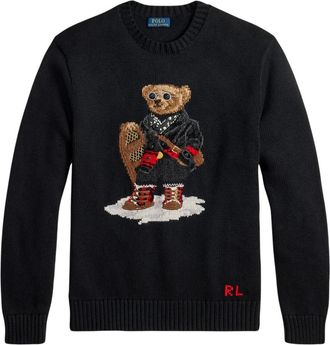 Ralph Lauren Homme, Pulls, Noir, Taille: XL Bear Print Sweat &agrave; capuche