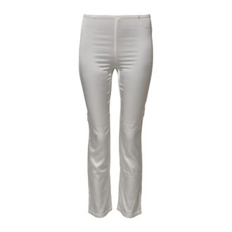 Dolce & Gabbana Seidenhose mit hoher Taille und schmalem Bein - - Trousers - Damen - Beige - S