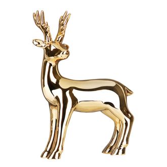 Artibetter Leichte Luxus Keramik REH Skulptur Dekoration Fawn Design Nordic Stil f&uuml;r Wohnzimmer Weinregal und B&uuml;ro Dekoartikel Zuhause Goldener REH Ornament
