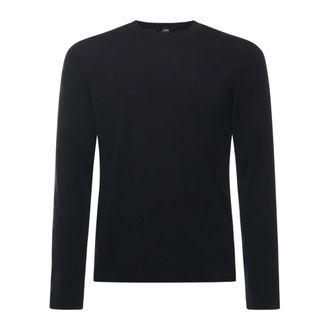 Alpha Studio Rippstrick Pullover mit Rundhalsausschnitt - - Knitwear - Herren - Schwarzk - L