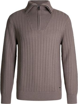 Joop Homme, Pulls, Gris, Taille: 2XL Pull d&eacute;coratif en tricot avec col c&ocirc;tel&eacute;