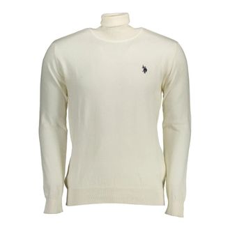 U.S.Polo Association Wei&szlig;er Baumwoll-Kaschmir-Rollkragenpullover - - Knitwear - Herren - Wei&szlig; - 2XL