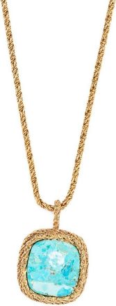 Aur&eacute;lie Bidermann collier sautoir Miki serti de turquoise - Or