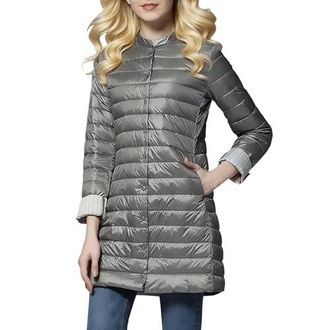 Generic Doudoune chaude et l&eacute;g&egrave;re pour femme - Doudoune matelass&eacute;e - V&ecirc;tement dext&eacute;rieur dhiver, gris, XXL