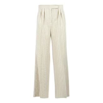 Max Mara Femme, Pantalons, Blanc, Taille: 40 FR Mxmosso Wide Pantalons