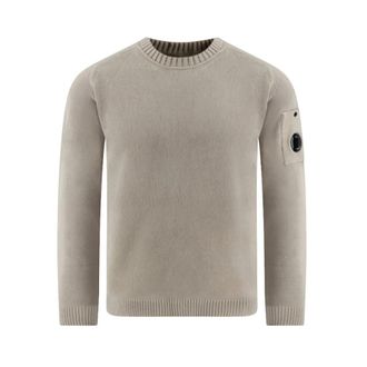 C.P. Company Cotton Chenille Crewneck Lens - - Knitwear - Herren - Beige - XL