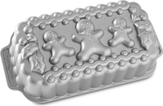 Nordic Ware NordicWare Platinum Collection Zugpfanne Gingerbreat Family - Brotpfanne silber/schwarz