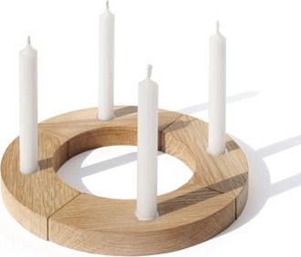 side by side Adventskranz Eichenholz 40136