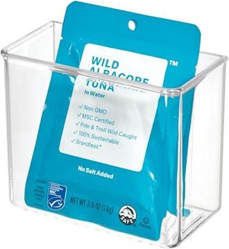 InterDesign iDesign 66100EU Affixx Selbstklebender Küchen-Organizer, Starke Haftkraft, Rückstandslos zu entfernen, 7,5 cm x 15,25 cm x 12,75 cm, durchsichtig, kun