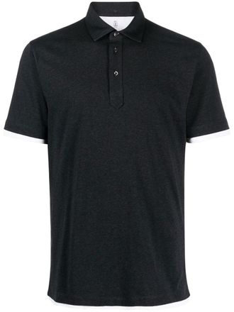 Brunello Cucinelli Poloshirt im Layering-Look - Schwarz