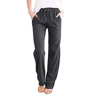 Generic Pantalon de surv&ecirc;tement court pour femme avec poches amples et ceinture &eacute;lastique Taille N L, gris fonc&eacute;, M