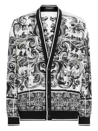 Dolce & Gabbana veste &agrave; motif Majolica - Blanc