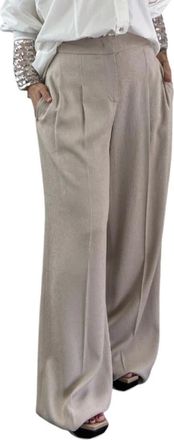 Via Masini 80 Femme, Pantalons, Beige, Taille: 36 FR Beige Straight Leg Pants