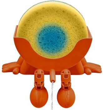 Generic Porte-&eacute;ponge &agrave; vaisselle, support de dessin anim&eacute; avec drainage, &eacute;ponge et porte-brosse pour &eacute;vier de cuisine, pour salle de bain, appartement, dortoi