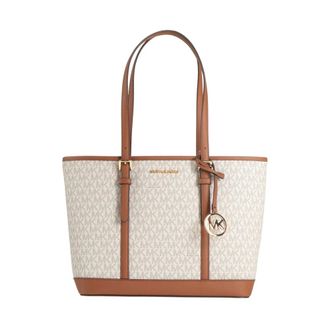Michael Kors Femme, Sacs, Blanc, Taille: ONE Size Jet Set Travel Large Logo Tote