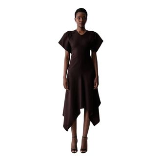 Victoria Beckham Asymmetrisches Maxikleid - - Dresses - Damen - Braun - XS