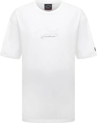 Paul & Shark Homme, Tops, Blanc, Taille: 2XL T-shirt imprim&eacute; en coton