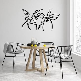 Hanah Home Stylish Black Decorative Metal Wall Accessory, 97 x 56.5 cm | 100% Metal, 1.2 mm Thickness | Perfect for Modern Home Decor & Office Spaces