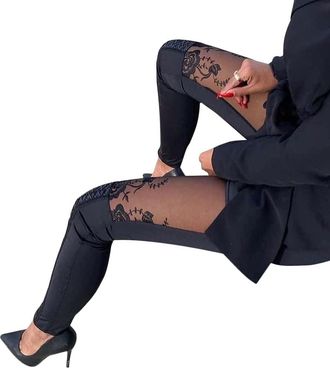 ORANDESIGNE Damen Leggings Lederoptik Schwarz Hose Stretch PU Lederhose Skinny Kunstleder Leggins Strumpfhose Hohe Taille Bleistifthose Freizeithose Treggings N S