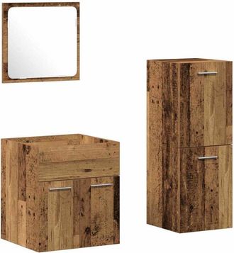 vidaXL Vidaxl - Set de Meubles pour Salle de Bain avec porte 3 pcs Bois Ancien