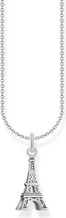 Thomas Sabo KE2236-643-14 Chaîne avec pendentif Tour Eiffel en argent sterling 925, taille unique, Argent sterling, Zircone cubique