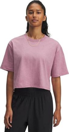 Under Armour T-Shirt Rival &agrave; Manches Courtes pour Femme, Fuchsia cr&eacute;puscule Clair chin&eacute;/Noir/Blanc, Taille M