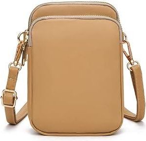 Generic Sac &agrave; bandouli&egrave;re pour t&eacute;l&eacute;phone portable, tissu Oxford imperm&eacute;able, mini sac &agrave; bandouli&egrave;re avec sangle r&eacute;glable, 17 x 11 x 5 cm, kaki, 28 X 12 X 9 Ce