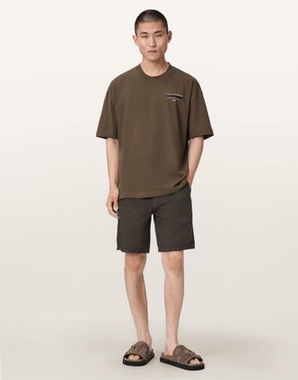AllSaints Hanbury kurze Hose in gealtertem Braun