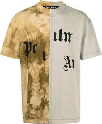 Palm Angels Homme, Tops, Multicolore, Taille: S Broken Logo Panelled T-shirt