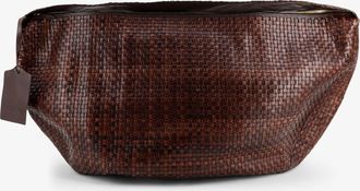 Ibeliv Clip vegetable-tanned leather shoulder bag with a woven pattern - IBELIV - gender_Woman