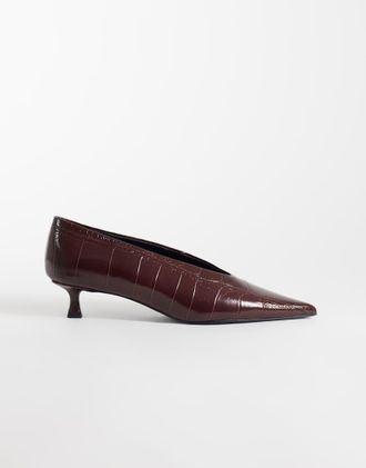 Tony Bianco escarpins Cherry &agrave; petit talon en croco vino-Rouge