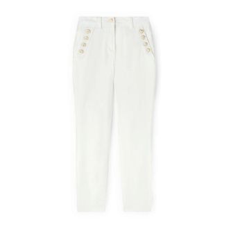 Motivi Schmal geschnittene Baumwolldrillhose - - Trousers - Damen - Wei&szlig; - XL