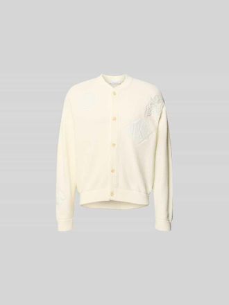 Maison Kitsun&eacute; Strickjacke mit floralem Stitching