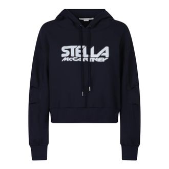 Stella McCartney Femme, Sweatshirts et sweats &agrave; capuche, Bleu, Taille: 34 FR Cropped Printed SweaT-shirt