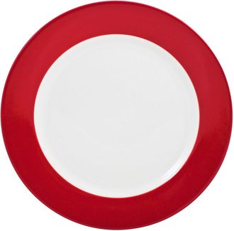 Ritzenhoff & Breker Doppio Speiseteller ø 27 cm, Rot, 1 Stück, Teller flach mit farbigem Rand, Porzellan