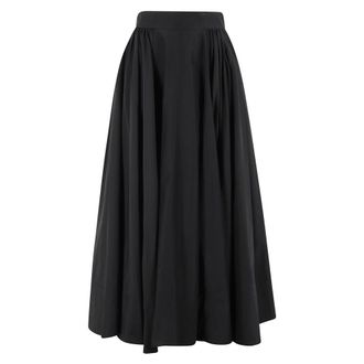 Andamane Schwarzer Baumwoll-Maxi-R&uuml;schenrock - - Skirts - Damen - Schwarzk - XS