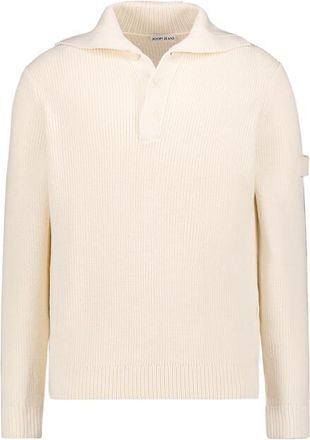 Joop Herren Pullover beige Baumwolle unifarben