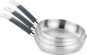 Bra Master Lot De Po&ecirc;les 20-24-28 Cm, Acier Inoxydable, Sans Rev&ecirc;tement Antiadh&eacute;sif, Sans Pfoa, Full Induction, Compatible Tous Feux, Manche En Acier Inox