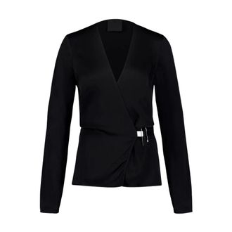Givenchy Satin Wrap Top - - Blouses & Shirts - Damen - Schwarzk - XS