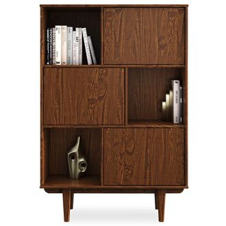 IDIMEX Highboard Simona mit 3 T&uuml;ren, Kastanie Farben - Wohnzimmer Kommode mit Regal und T&uuml;ren f&uuml;r geschlossenen Stauraum Vintage Highboard Wohnzimmerschrank 