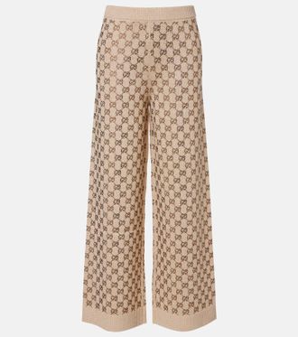 Gucci Pantalon ample GG en laine m&eacute;lang&eacute;e