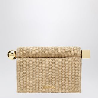 Jacquemus Clutch Rond Carr&eacute; in geflochtener Bastoptik