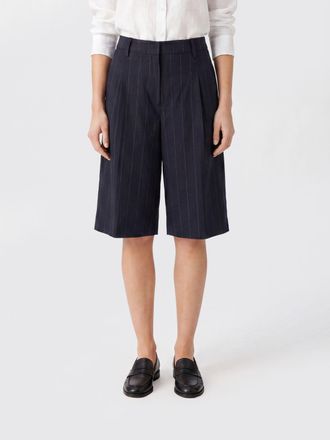 Tagliatore Hoch taillierte, knielange Nadelstreifen-Shorts im Schneiderstil