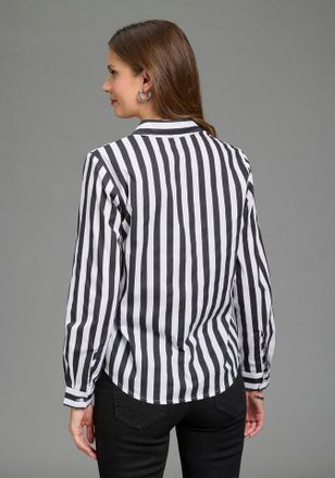Laura Scott Klassische Bluse figurumspielende Passform, mit 1-Knopf-Manschette, gestreifte Optik