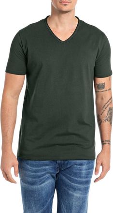 Replay Herren Regular fit Basic T-Shirt aus Baumwolle