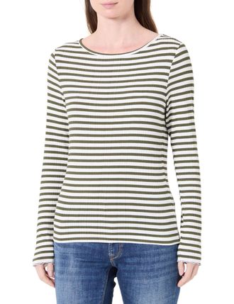 Ichi Damen IHCELLA LS T-Shirt, 900000477/CLOUD/RIFLE Green, Large