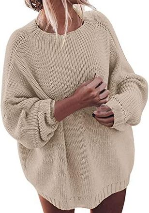 Generic Pull pour femme - Pull dhiver à col roulé - Haut décontracté à manches longues - Haut tricoté avec ceinture - Sweat-shirt de Noël pour femme - Pull su