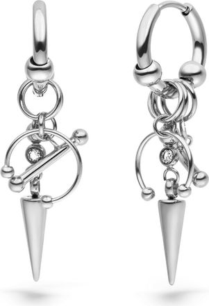 Liebeskind BERLIN Urban Chic Ohrring - Creole aus Edelstahl - Silber - 3,8 cm - Scharnierverschluss - wasserfest & hautfreundlich