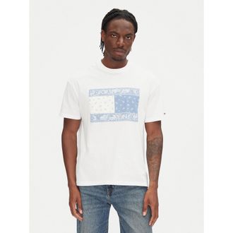 Tommy Jeans T-Shirt Paisley Flag DM0DM20810 Écru Relaxed Fit