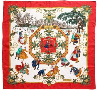 Herm&egrave;s Pre-owned Joies Dhiver Foulard en soie - Femme - Pre-owned - Multicolore - Taille: ONE Size
